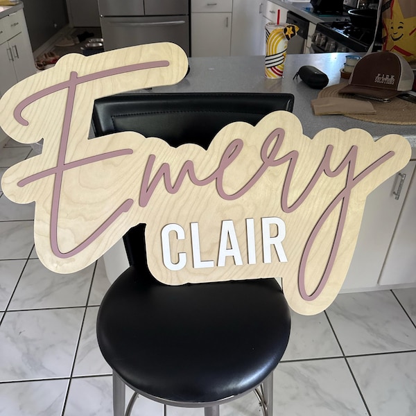 Large Wood Name Sign, Nursery Name Sign, Boho Nursery Sign , Above Crib ...