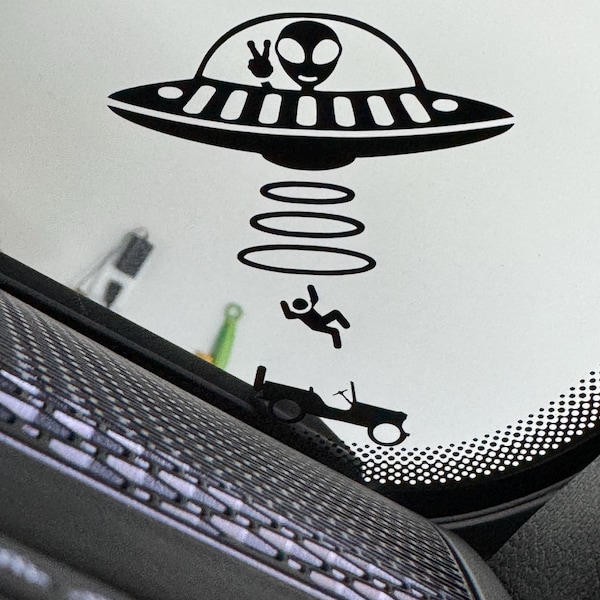Jeeper Windshield Decal Alien Abduction/ufo Jeeper Sticker /wrangler ...