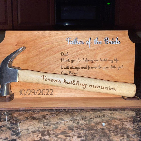 Father of the Bride Wooden Sign & Hammer-father of the Bride Gift ...