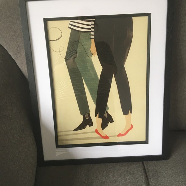 Beatnik Dancing Couple Illustration Print A3 or A2 - Etsy
