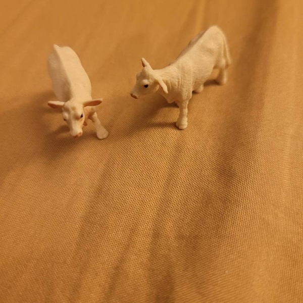 Tiny White Cow Figurine - Soft Plastic Animal for Fairy Garden, Diorama ...