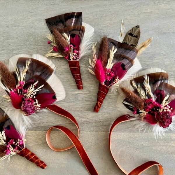 Mallard Duck Wrist Corsage Navy Feather Prom Wristlet Bride Wedding ...