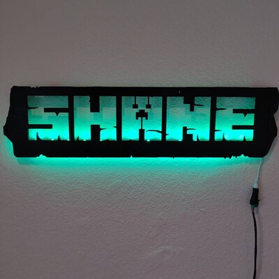 Personalized Minecraft Inspired Name / Screen Name LED Sign, Mine Craft ...