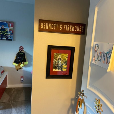 Family Firehouse Sign, Custom Fireman Sign, Fireman Sign, Firefighter ...