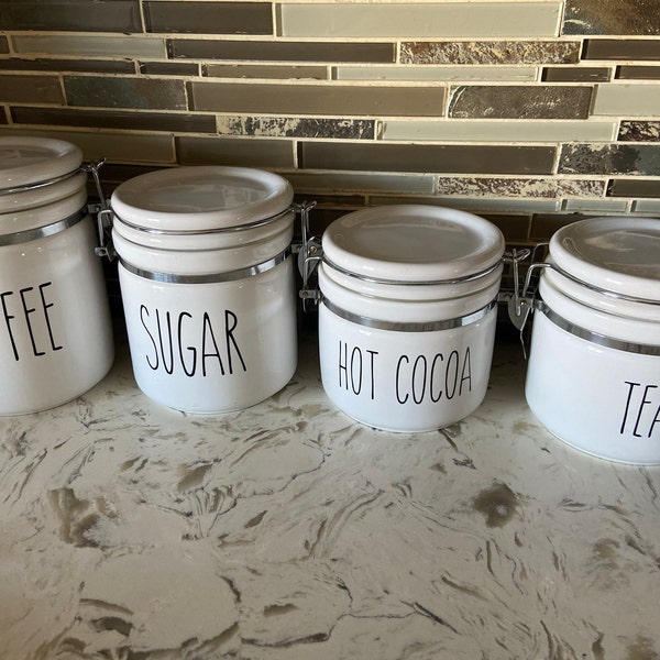 Kitchen Canister Decals | Kitchen Canister Labels | Kitchen Jar ...