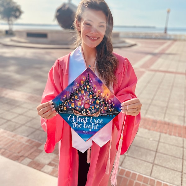 Floral Graduation Cap With Quote- Custom Graduation Cap With Quote ...