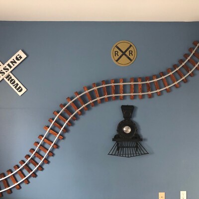 Train Decor Wall Border Art 4 Ft Straight Train Track Wall Decor for ...