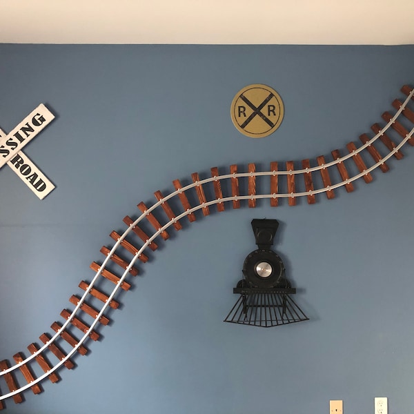 Train Decor Wall Border Art 4 Ft - Straight Train Track Wall Decor for ...