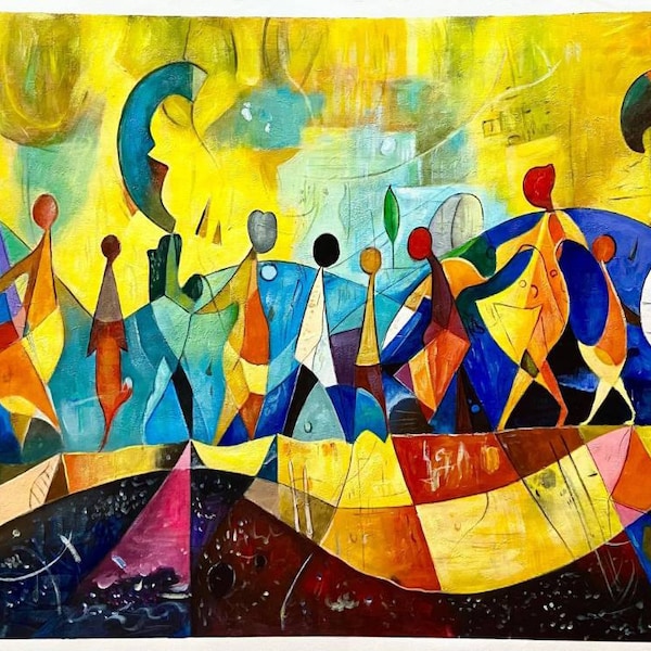 Original Tree of Life Oil Painting on Canvas, Large Abstract Textured ...