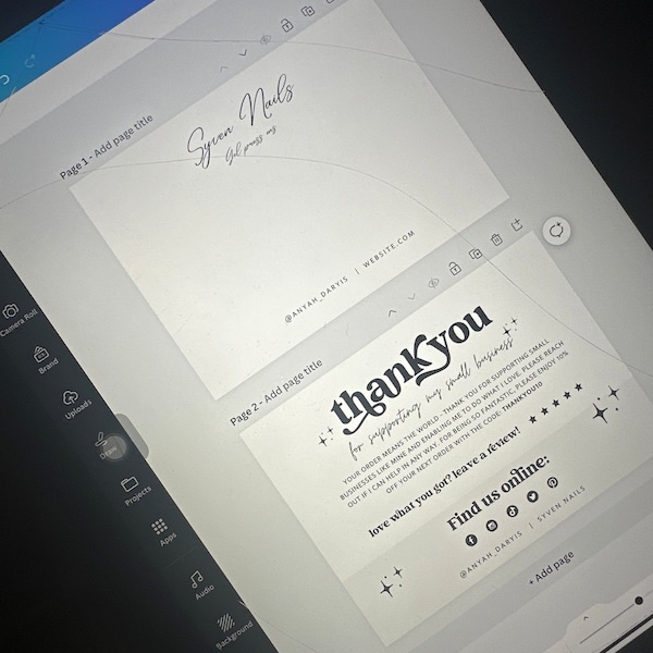 False Nails Backing Card Canva Template, Editable Artificial Nails ...