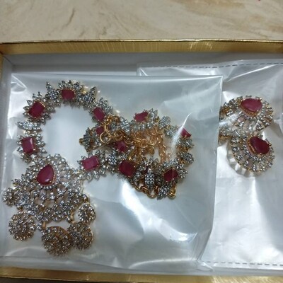 Jadau Necklace Red Green Jadau Kundan Gold Finish/mango Mala Haram 28 Inches /mint Green Beads ...