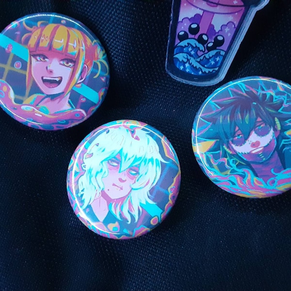 Danganronpa Splat Buttons (junko Enoshoshima, Komaeda Nagito, Kokichi ...