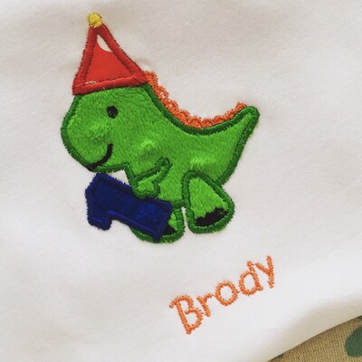 Dino 1st Birthday Applique Design Dinosaur Applique Design Birthday ...