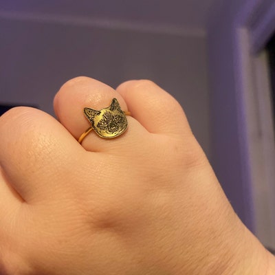 Custom Pet Portrait Ring Your Pet Ring Personalized Pet Ring Cat ...