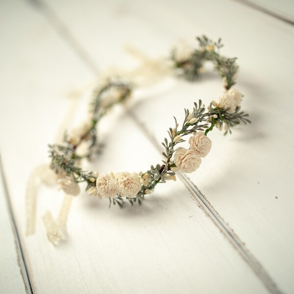 Rustic Flower Crown Wedding, Floral Headband Bride - Etsy