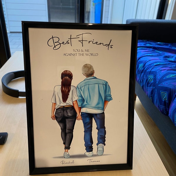 3 Best Friends Drawing Three Besties Print Friendship Poster 3 Best ...