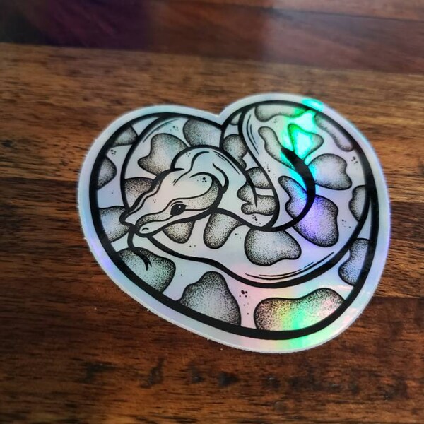 Holographic Snake Die Cut Vinyl Sticker Colorful Snake Sticker Python ...