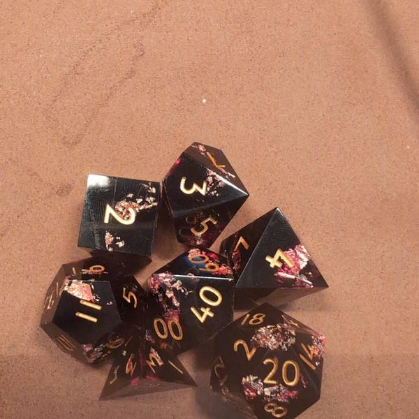 The Gods Are Athirst - Red and Black Handmade Resin Sharp Edge Dnd Dice ...