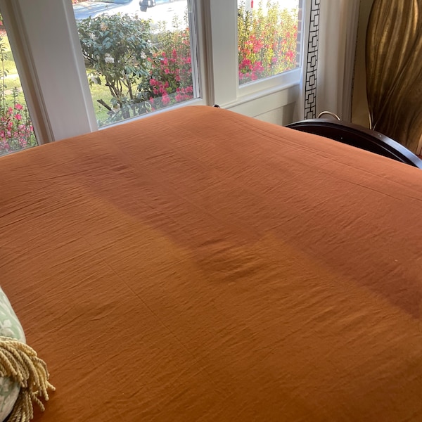 Linen 100% Pure Rust Orange Duvet Cover - Washed Cotton Duvet Cover ...