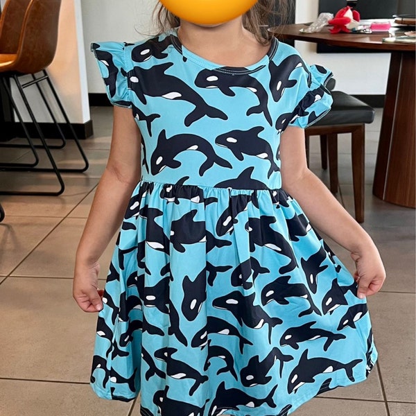 Orca Whale Flutter Dress - Etsy