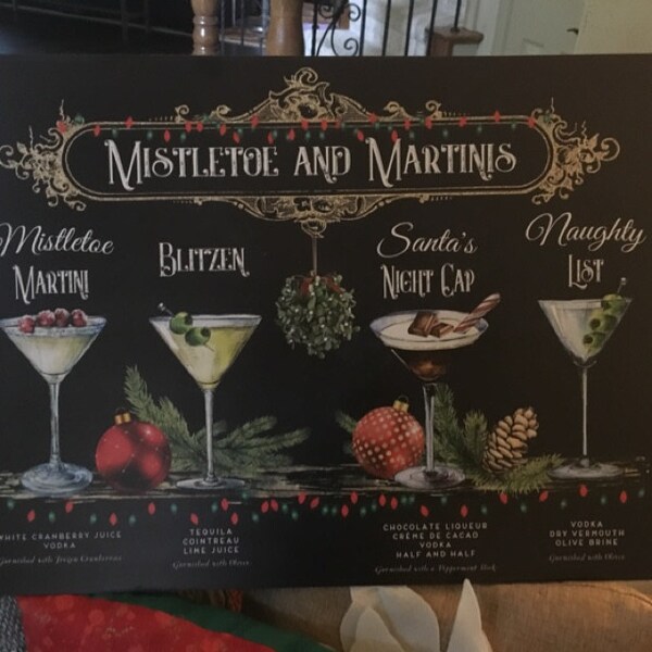 Christmas Bar Menu Printable, Christmas Cocktails, Winter Drinks ...