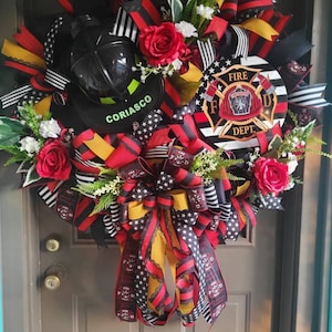 ROUND CRAFT SIGN Fire Dept Thin Red Line Firefighter First Responder ...