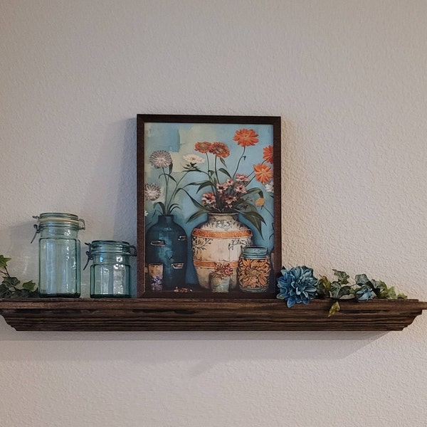Boho Flower Poster, Earth Tones Room Decor, Botanical Wall Art, Bedroom ...
