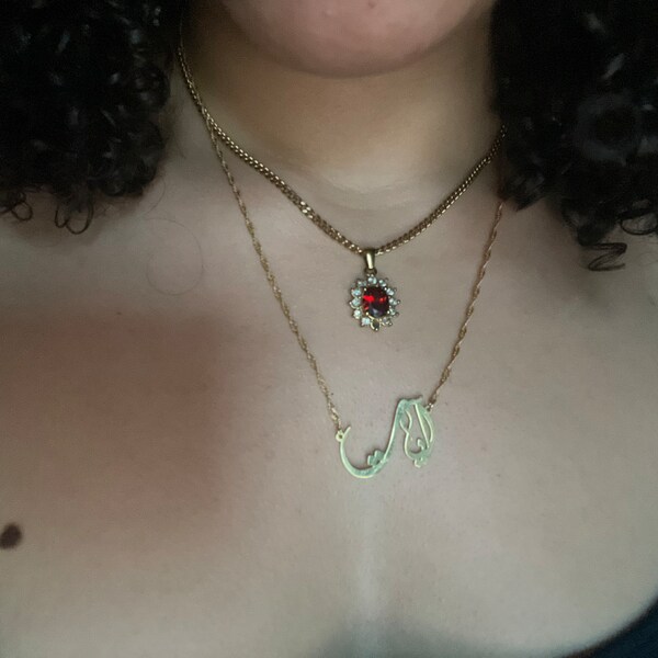 Custom Arabic Name Necklace, Silver Gold Arabic Name Necklace, Arabic ...
