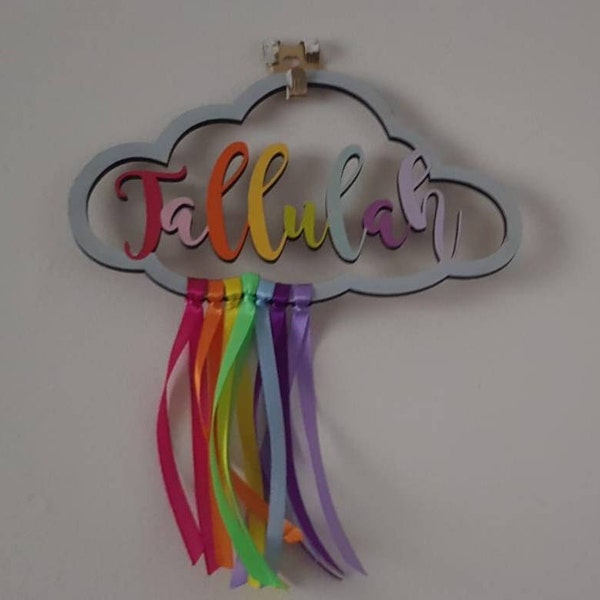 Personalised Rainbow Name Cloud -door Sign - Bedroom Nursery Sign - Etsy