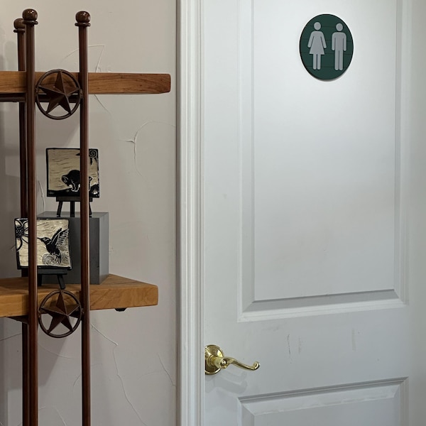 3D Restroom Shiplap Sign, Mini Bathroom Signs, Farmhouse Bathroom Decor ...