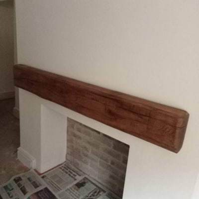 Solid Oak Narrow Mantel Beam Rustic Fireplace Shelf Wooden Mantelpiece ...