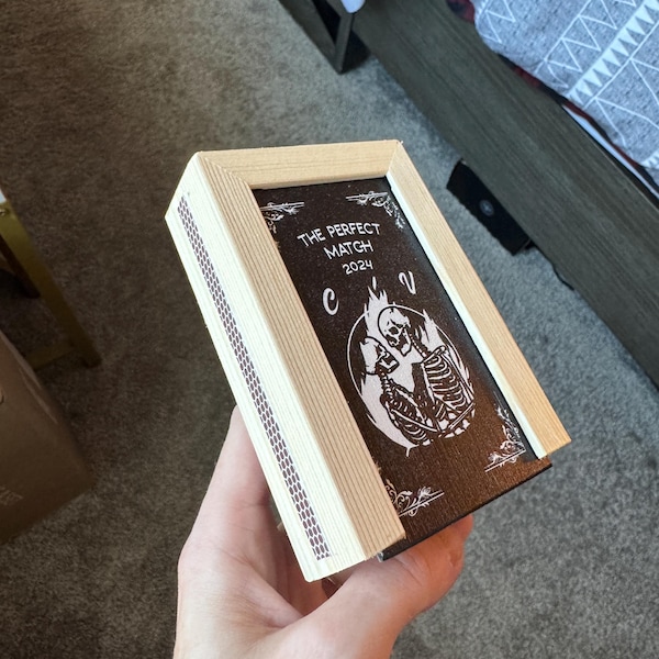 PERSONALIZED Couples Matchbox Wood | Custom Wood Matchbox for Couples ...
