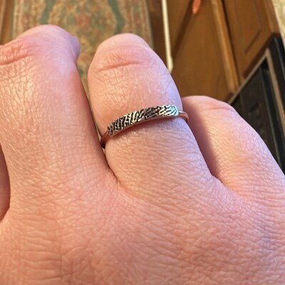 Dainty Fingerprint Ring Custom Fingerprint Jewelry Minimalist Ring Stacking Ring Personalized ...