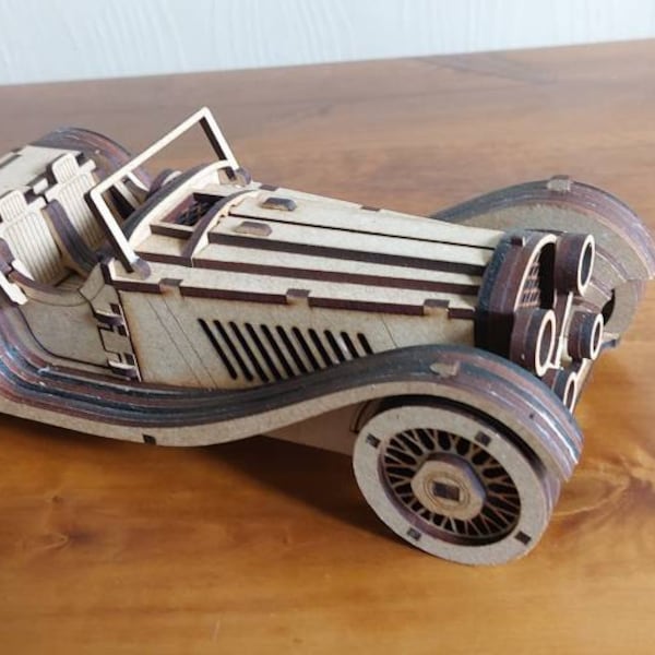Vintage Roadster Laser Cut File: 3D Classic Car Model (digital Download ...