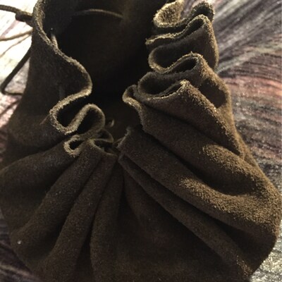 Drawstring Leather Pouch, Coin Purse, Dark Brown, Leather Pouch Bag ...