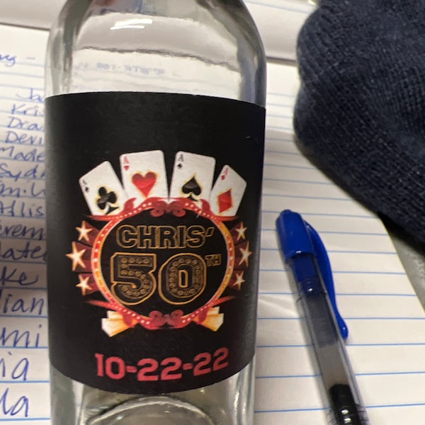 Custom Mini Liquor Bottle Labels Stickers, Masculine Black & White, 6 ...