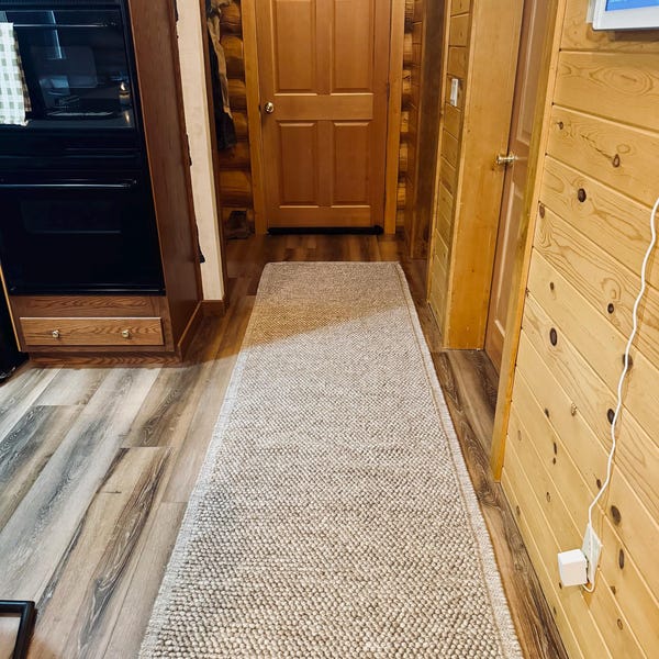 Cozy Beige Wool Rug With Custom Options - Handwoven Chunky Loop Style ...