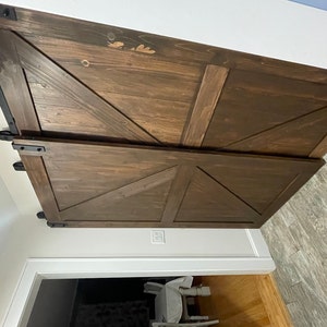 Homacer Black Rustic Ceiling Mount Non-bypass Sliding Barn Door ...