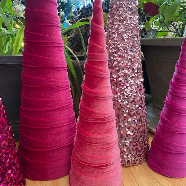 Valentine Cone Tree: Handmade Fabric Table Decor, (sold Individually ...