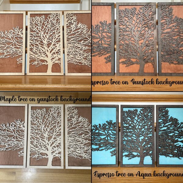 Tree Panel SVG File Glowforge Instant Download - 5 Files - Wall Art ...