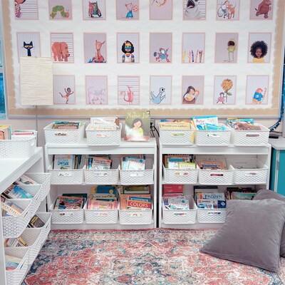 Diverse Childrens Neutral Boho Modern Story Book Character Posters ...