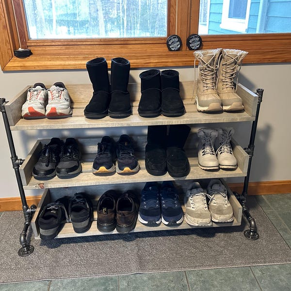 Industrial Shoe Rack, Shoe Storage, Shoe Rack, Entryway Shoe Organizer ...