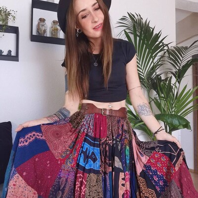Fairy Boho Patchwork Skirt,maxi Dress,patchwork Dress,hippie Skirt ...
