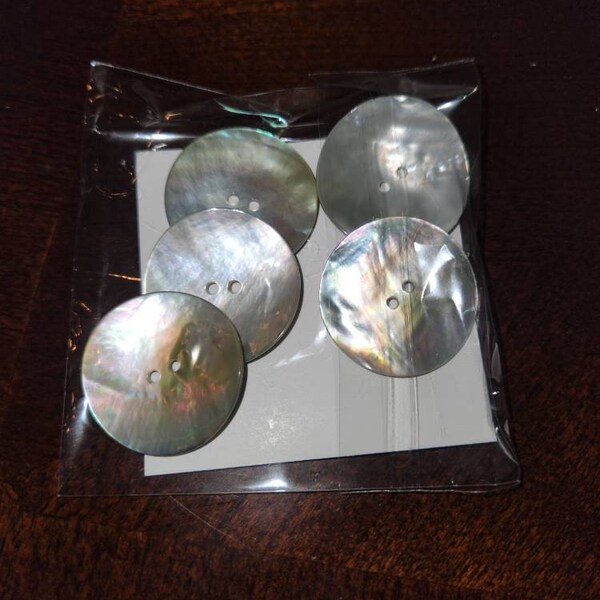 Mother of Pearl Natural Shell Buttons (5pk) - 8 Sizes Available - High ...