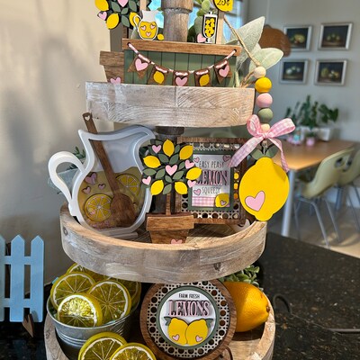 Set of 3 Wooden Apples, Jenga Block Apples, Fall Decor, Tiered Tray ...