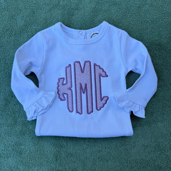 Scalloped Monogram Satin Stitch Applique Embroidery Design - Circle ...