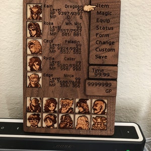 Custom Wooden Final Fantasy IV Menu Screen With Characters You Can Pick ...