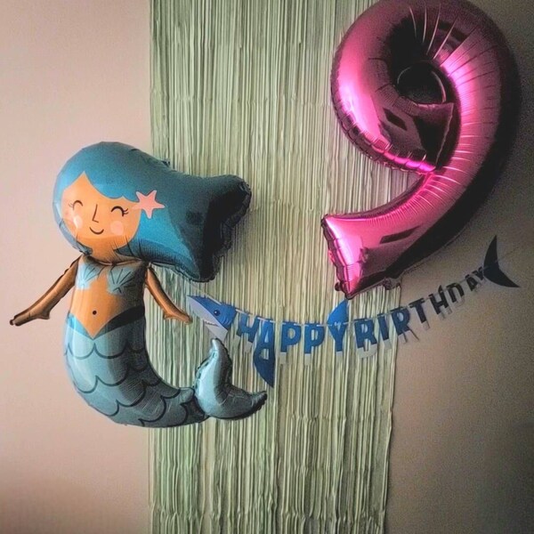 Fierce Happy Birthday Shark Banner 5.6ft | Jaws Party Decor | Under the ...