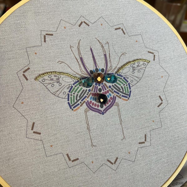 Bead Embroidery - Embroidery Scarab, DIY Beaded Insect, Bug Needlepoint ...
