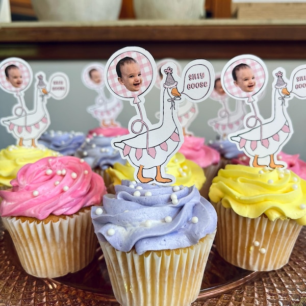 Silly Goose Cupcake Toppers | One Silly Goose Birthday Party | Custom ...